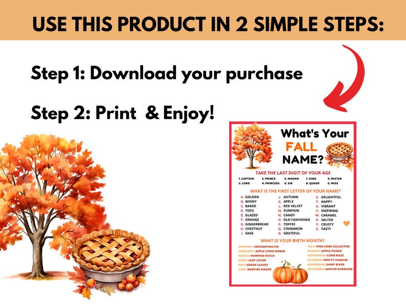 What's Your Fall Name Game With Fall Name Tags + Fall Sign, Fall Party ...