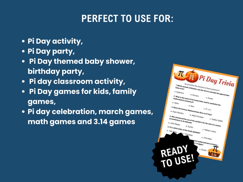 Pi Day Trivia, Pi Day Ideas for Teachers, Classroom Pi Day Activity, Pi ...