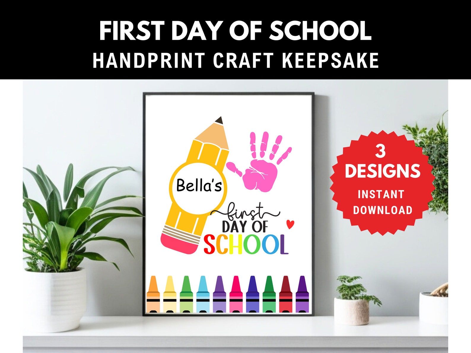First Day of School Handprint Craft, Back to School Craft, 1st Day ...