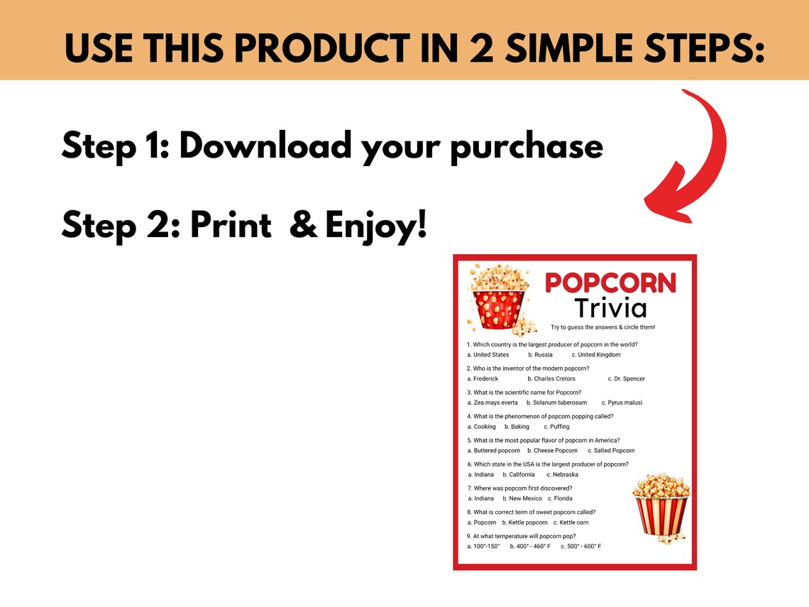 Popcorn Trivia Game, Popcorn Bar Activity, Popcorn Bar Baby Shower ...