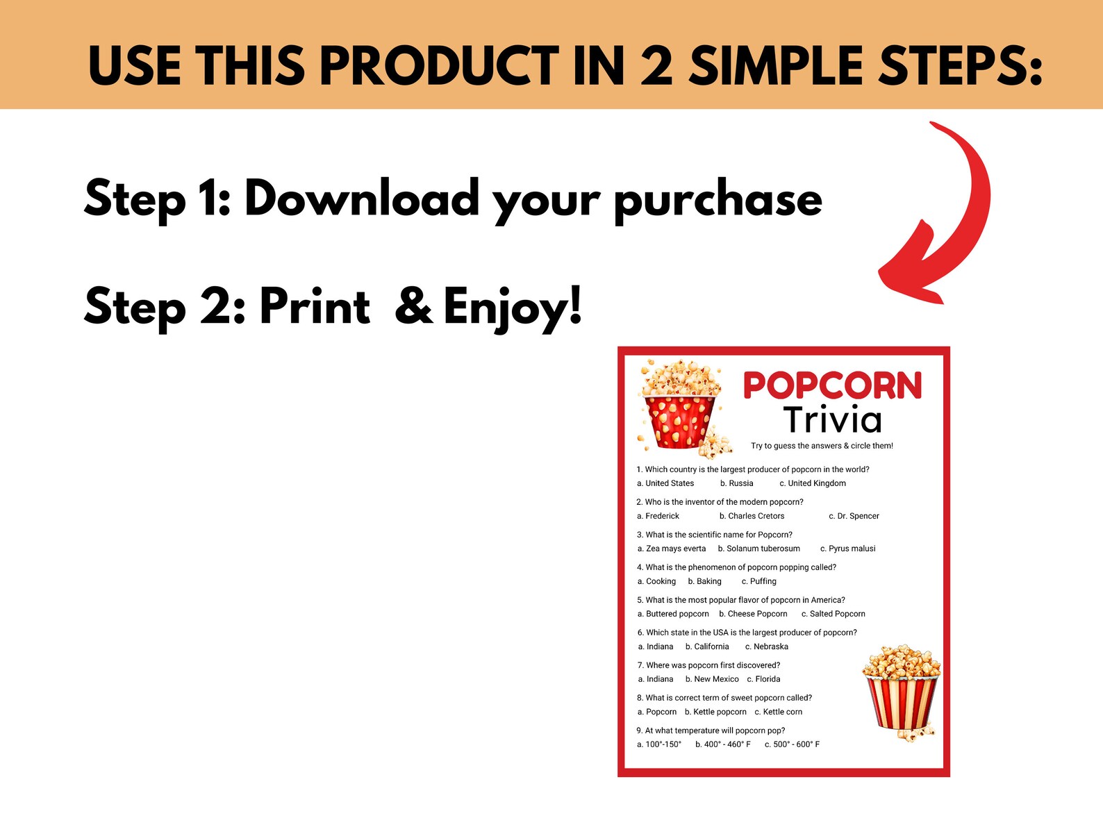 Popcorn Trivia Game, Popcorn Bar Activity, Popcorn Bar Baby Shower ...