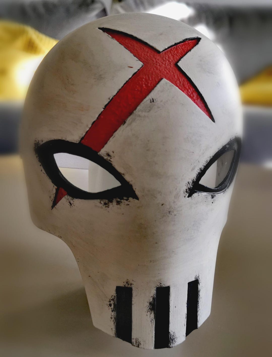 Red X Mask for Cosplay, Halloween Costume, Red Face Mask, Adjustable ...