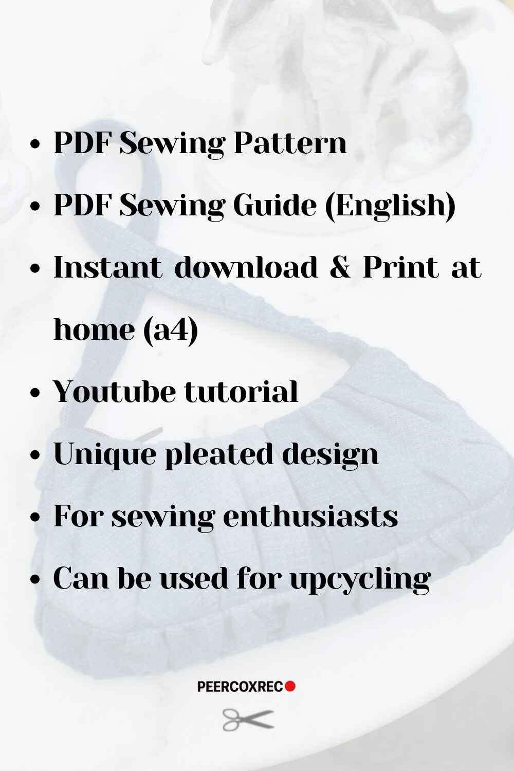Trendy Bag Sewing Pattern for Baguette Bag Sewing Pattern Aesthetic Bag ...