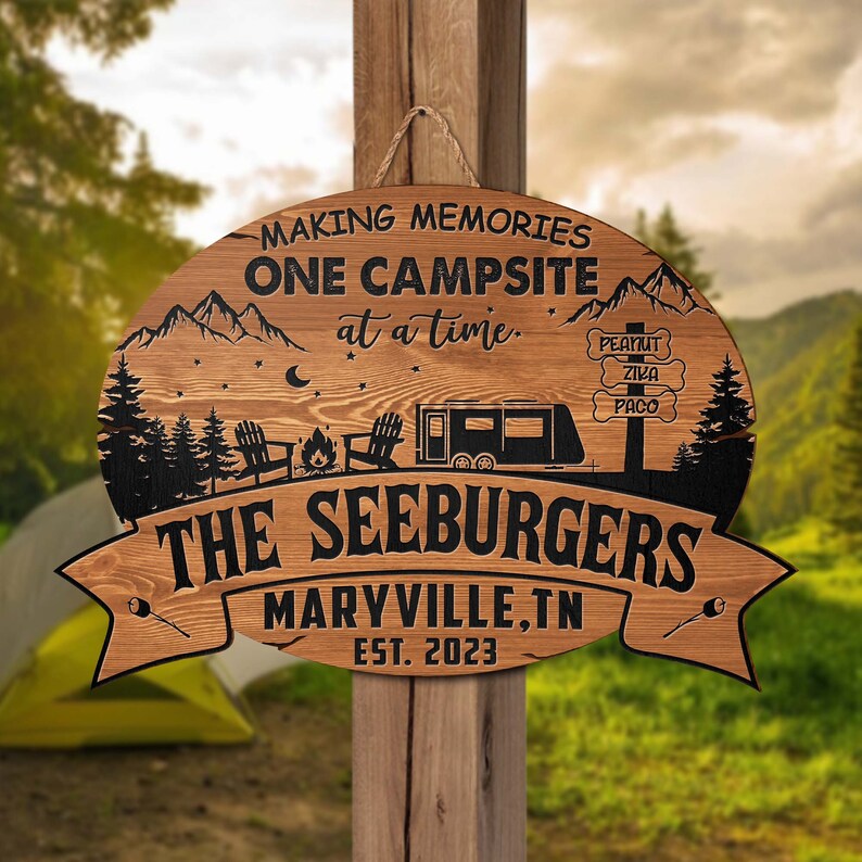 Personalized Camping Wooden Sign Campsite Sign Camp Sign - Etsy