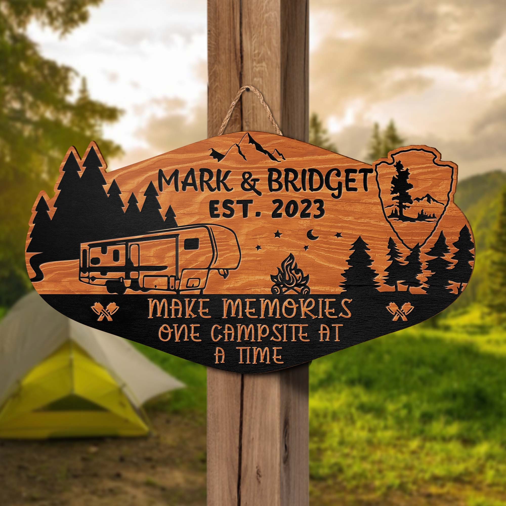 Personalized Camping Wooden Sign Campsite Sign Camp Sign - Etsy
