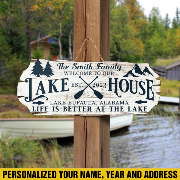 Wood Sign Lake - Etsy