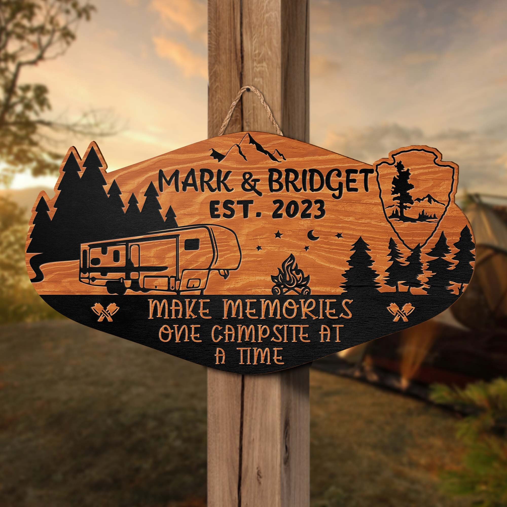 Personalized Camping Wooden Sign Campsite Sign Camp Sign - Etsy
