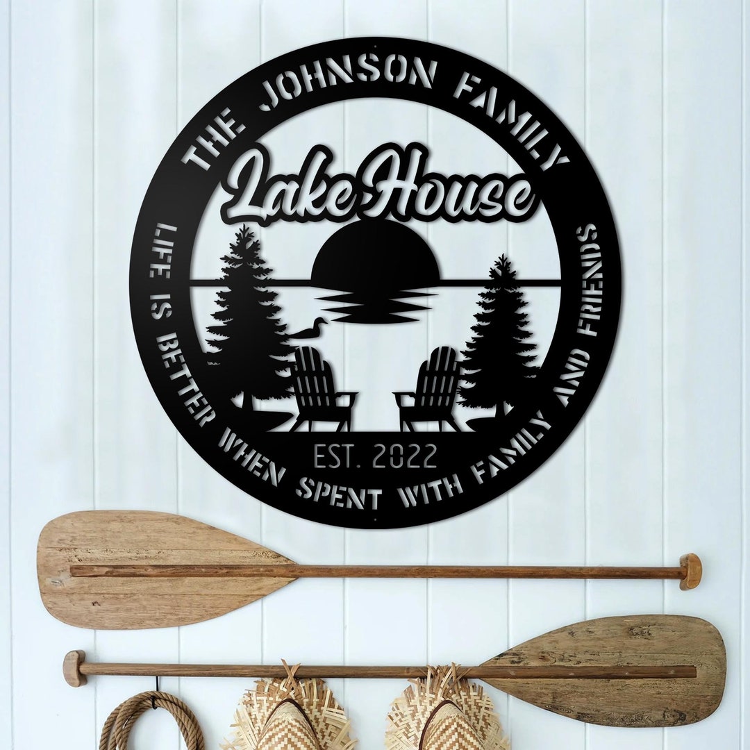 Personalized Lake House Metal Sign Lake House Sign Custom - Etsy