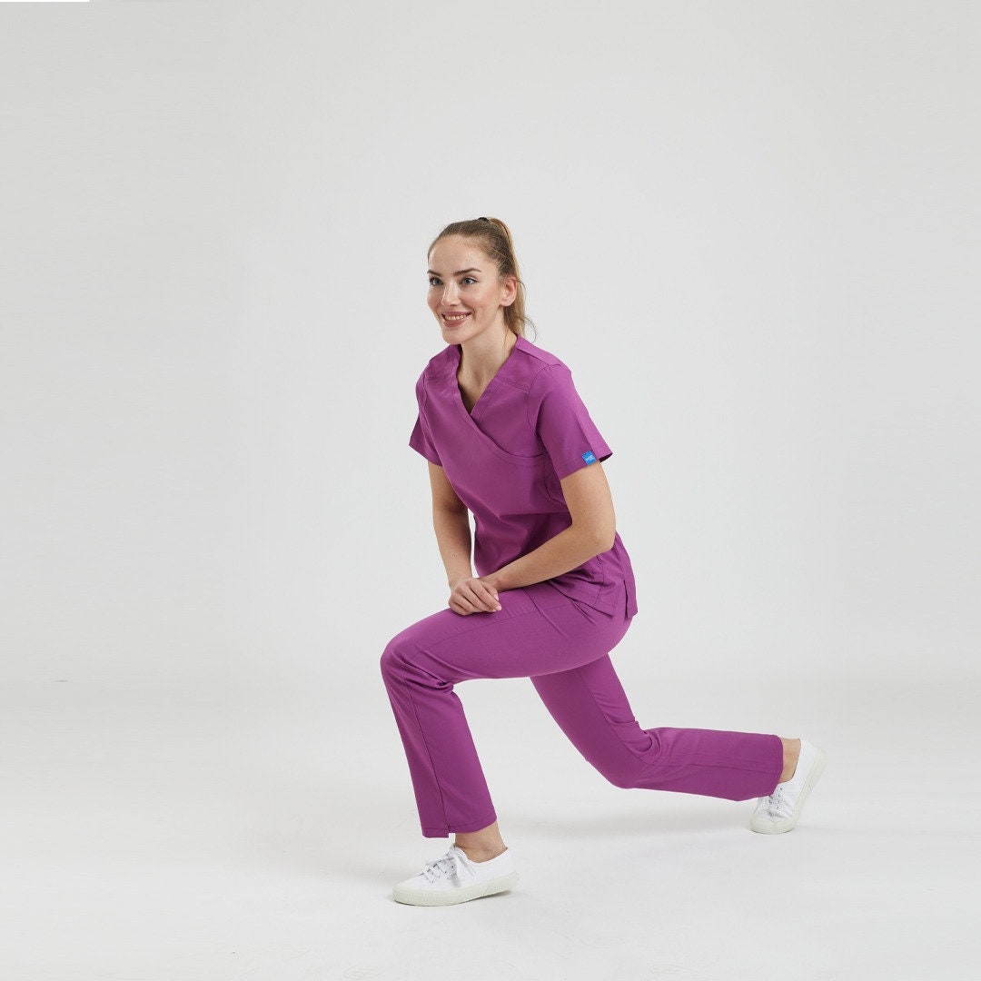 Clower Scrub Set Nurse Uniform Elasticated Doctor Dentist RN - Etsy