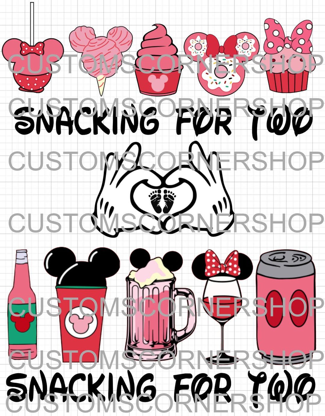Snacking for Two Png Valentines Png Family Vacation Png Carnival Food ...
