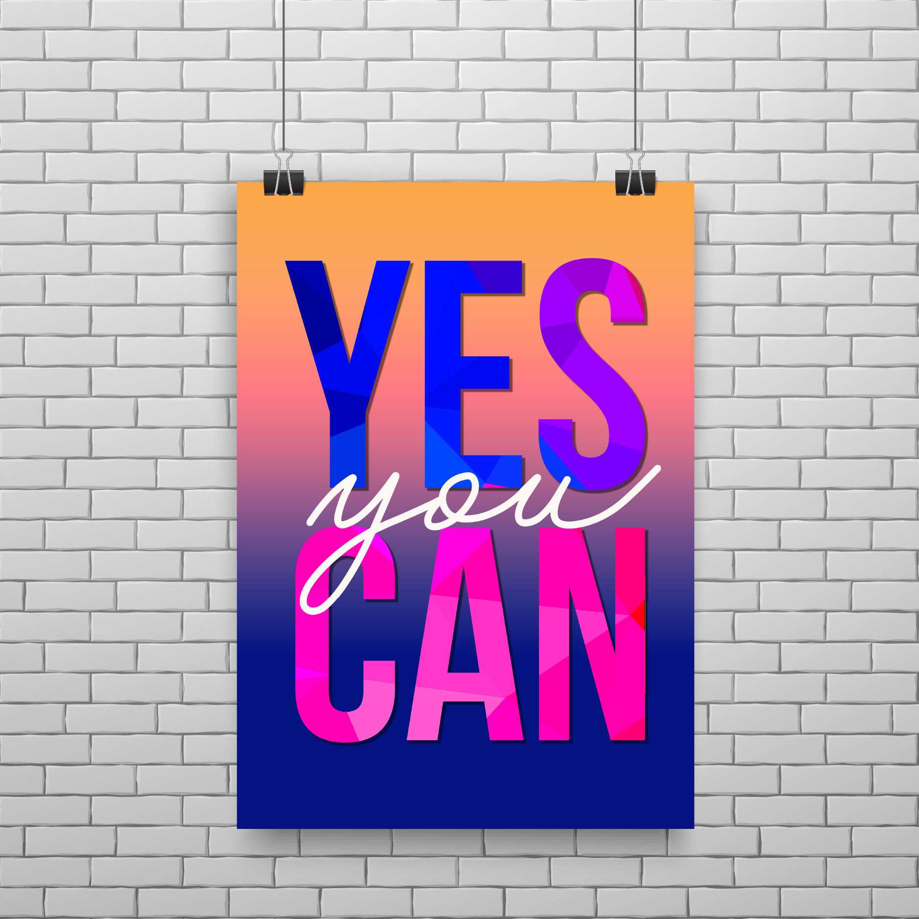 Yes You Can Poster, Positive Vibes Poster, Workout Inspiration ...