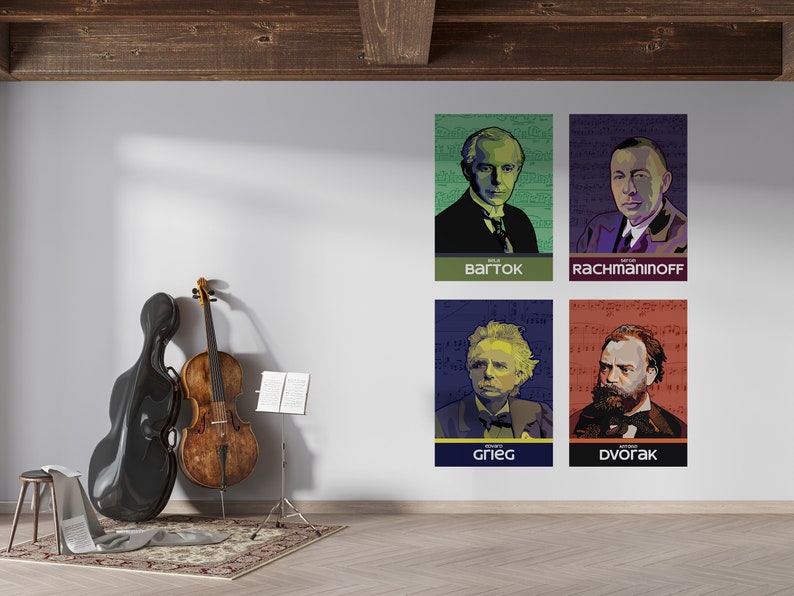 Classical Composer Portrait Posters: Music Classroom Art (digital ...