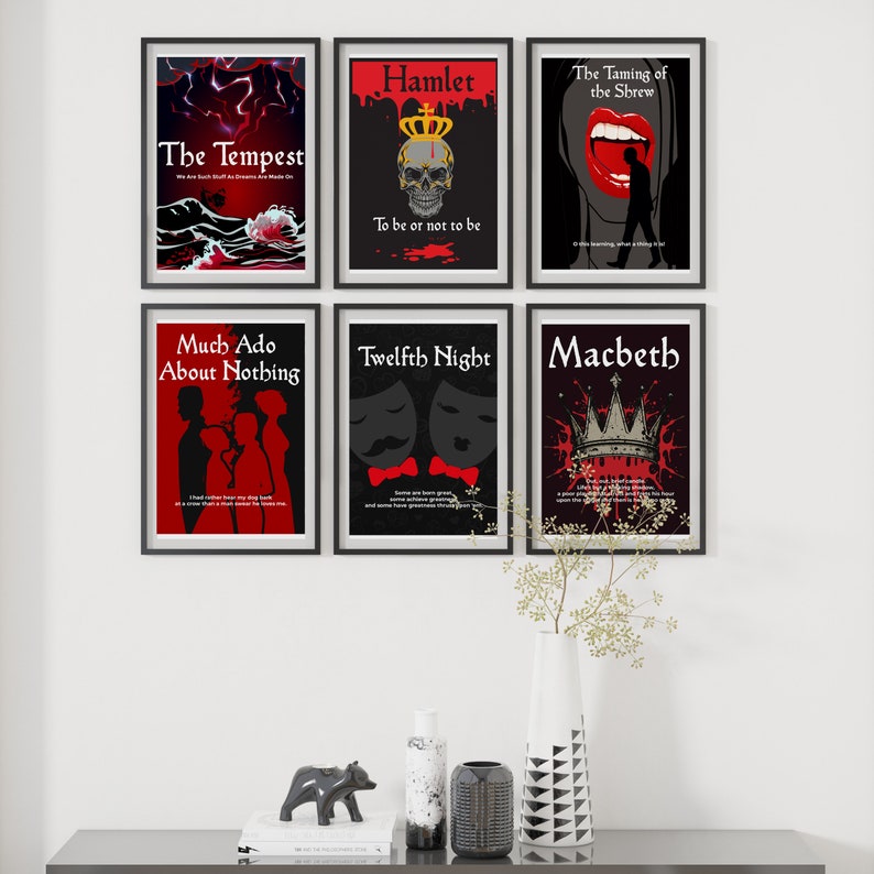 Shakespeare Plays Posters, English High School Classroom Decor, the ...