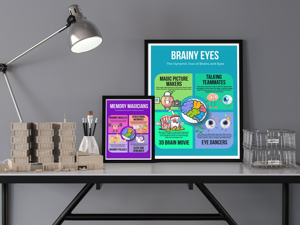 Brain Classroom Posters: Science & Biology Anatomy Decor (digital ...