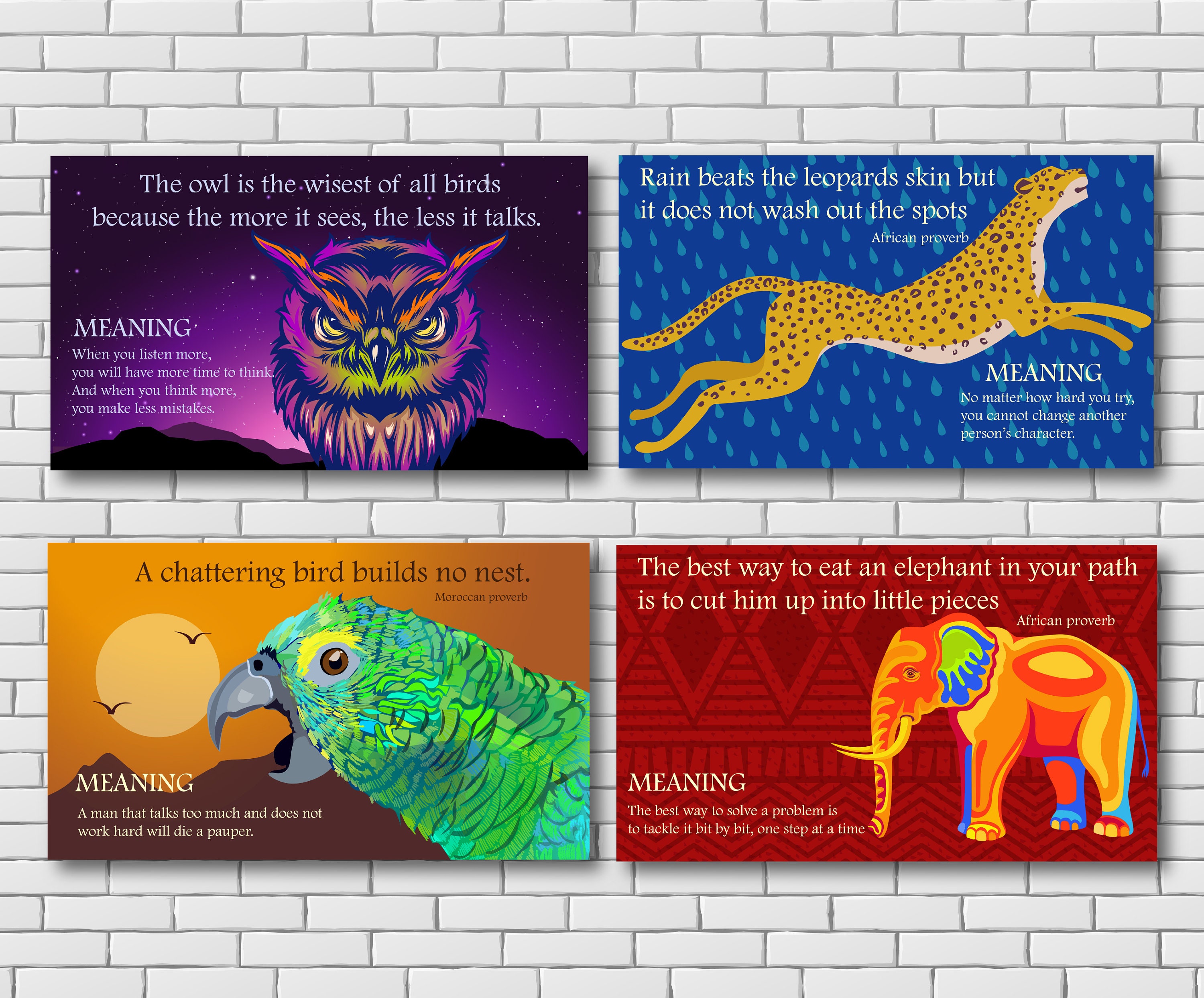 African Proverbs Animal Prints: Classroom Decor (digital Download) - Etsy
