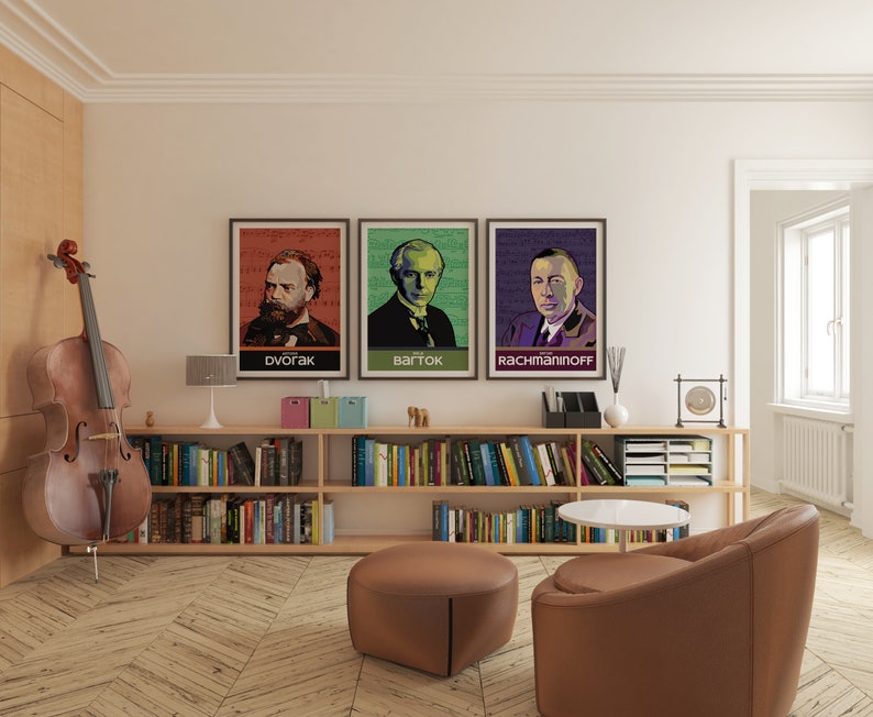 Classical Composer Portrait Music Classroom Posters Custom Music ...