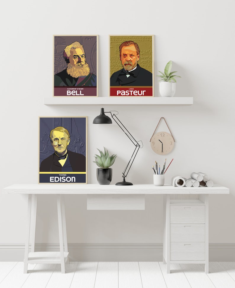 Famous Inventors Posters, Classroom Decor, Instant Download, Vector Art ...