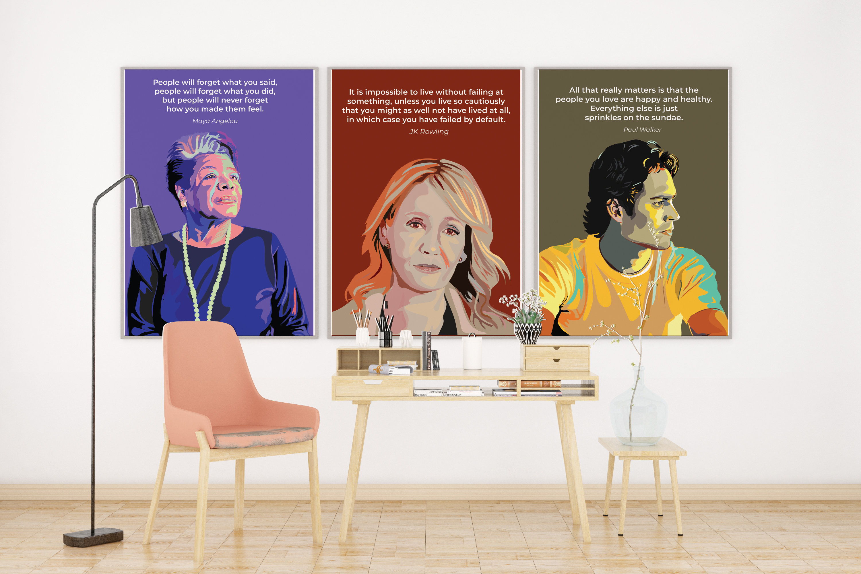 Inspirational People Quote Prints: Maya Angelou, Paul Walker, Chaplin ...