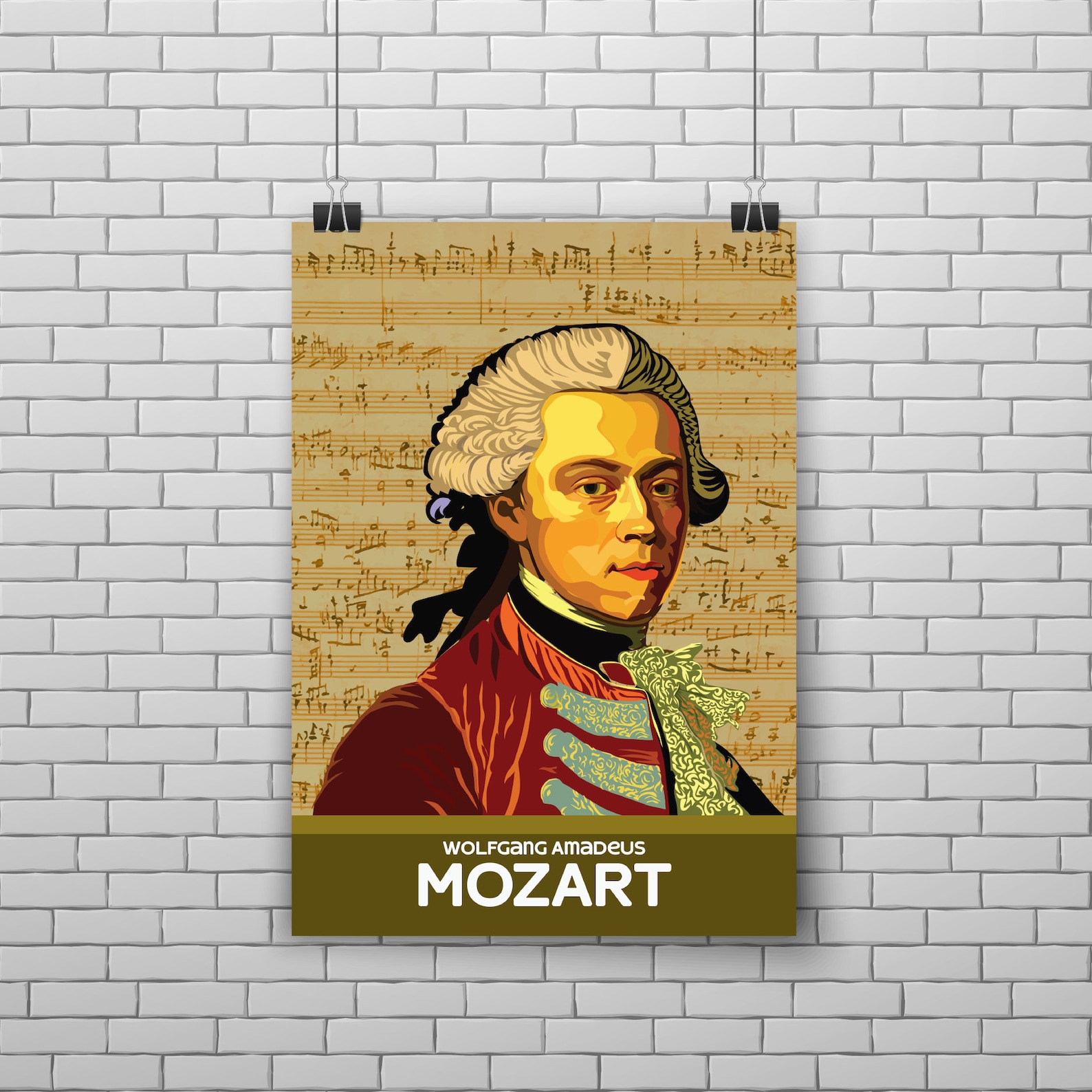Classical Composers Poster Set: Mozart, Bach, Beethoven, Chopin ...