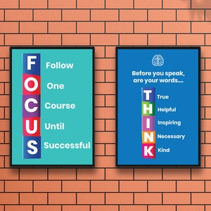 Classroom Affirmation Posters: Acronyms, Feelings, Motivational Decor ...