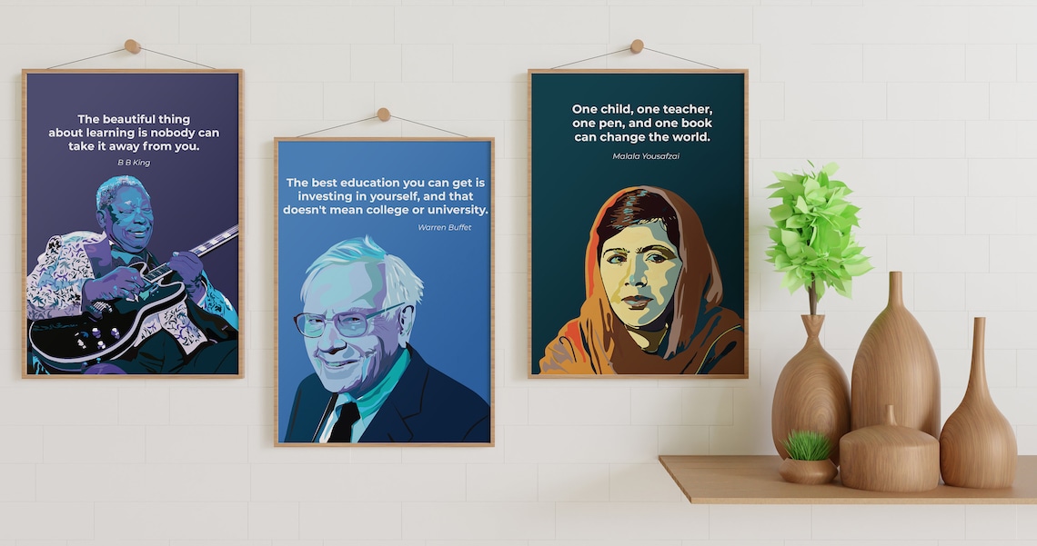 Educational Inspiring Quotes, Famous People Series, Wall Art, Classroom ...