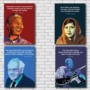 Educational Inspiring Quotes, Famous People Series, Wall Art, Classroom ...