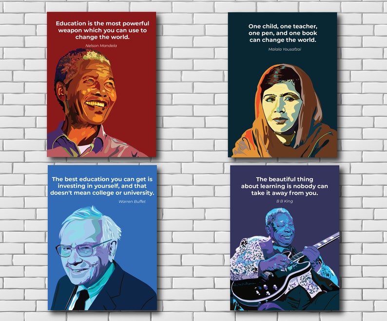 Educational Inspiring Quotes, Famous People Series, Wall Art, Classroom ...