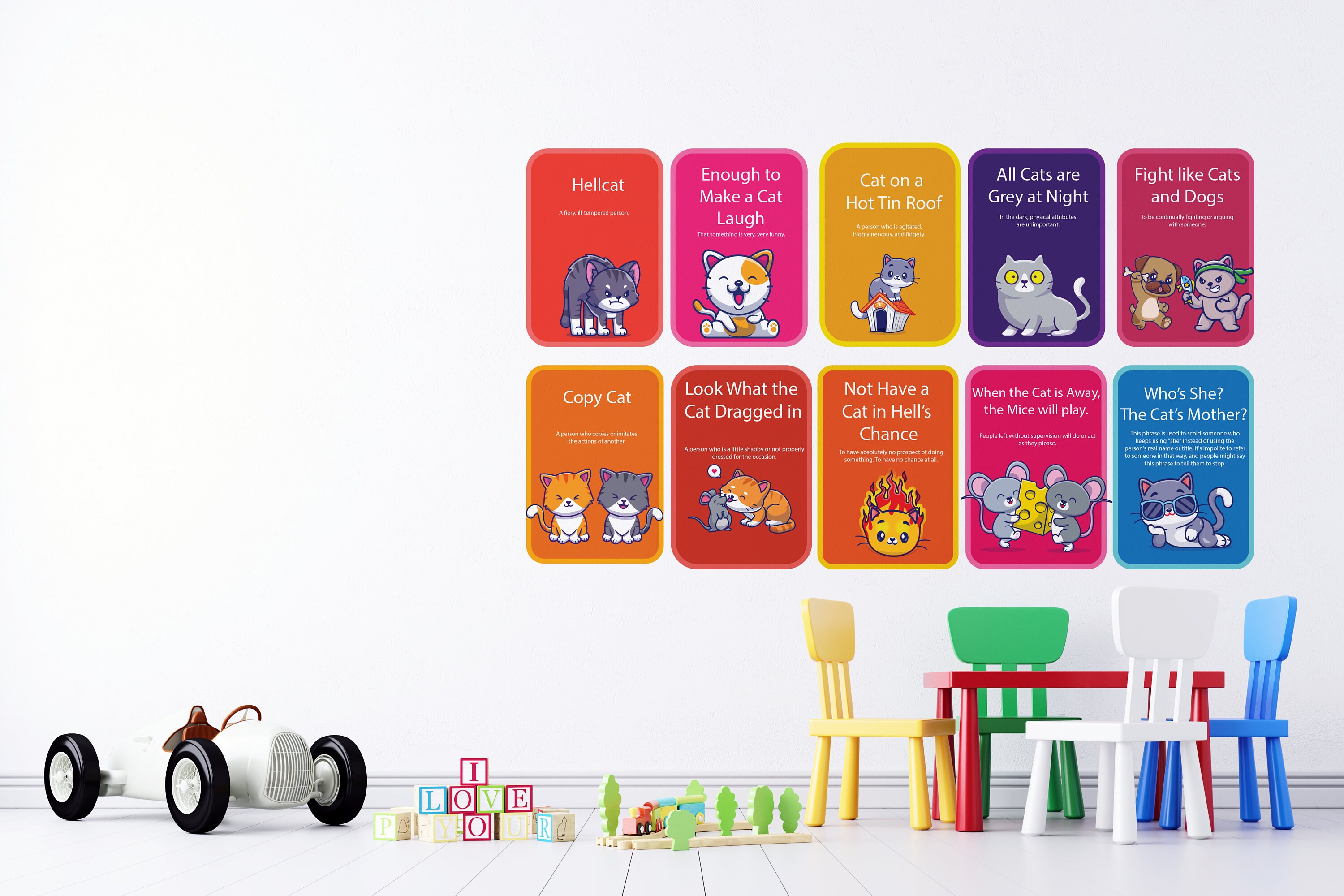 Cat Lovers Cat Idioms & Sayings: Posters, Flash Cards, Printable. Home ...