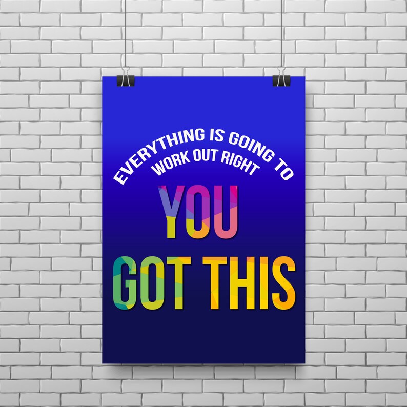 Yes You Can Poster, Positive Vibes Poster, Workout Inspiration ...