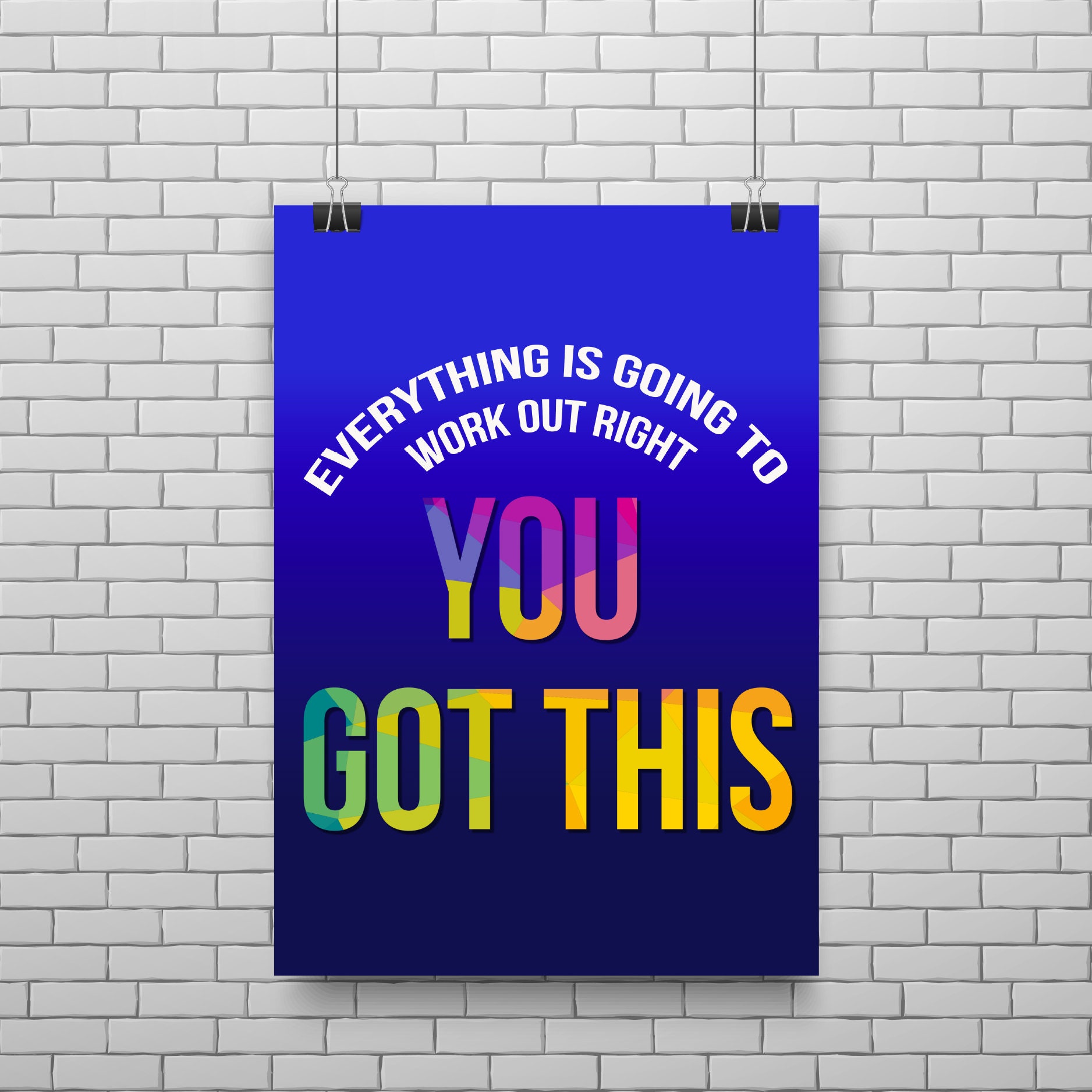 Yes You Can Poster, Positive Vibes Poster, Workout Inspiration ...