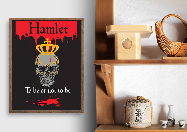 Hamlet Poster: Shakespeare Tragedy, Skull Art (digital Download) - Etsy