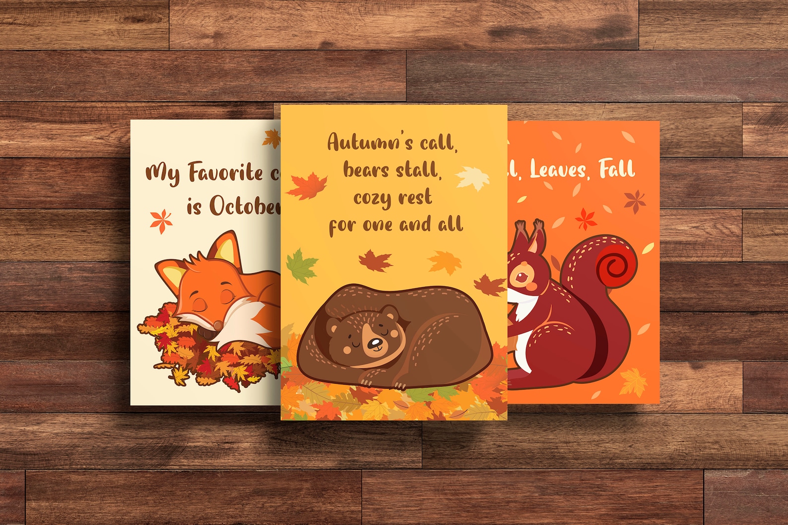 Fall Autumn Posters Kids Fall Classroom Decor Fall Fox Squirrel Pumpkin ...