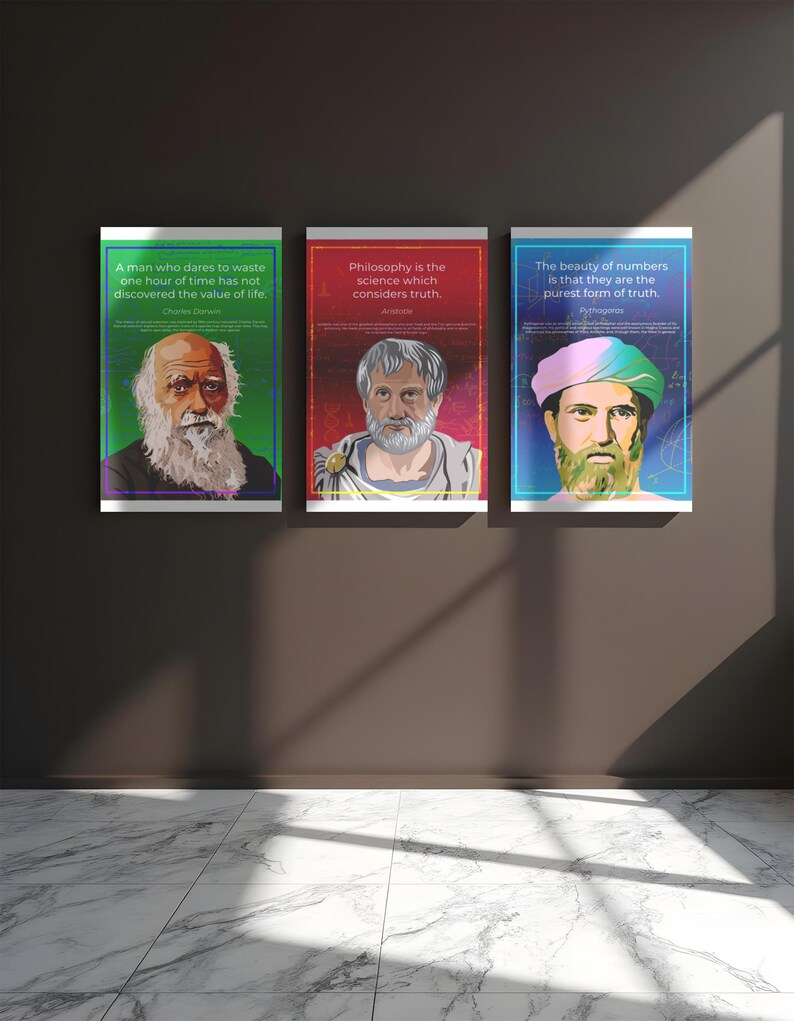 Famous Scientists & Philosophers Posters: Aristotle, Darwin, Pythagoras ...