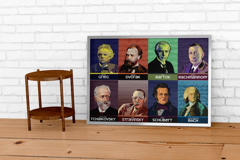 Classical Composer Portrait Posters: Music Classroom Art (digital ...