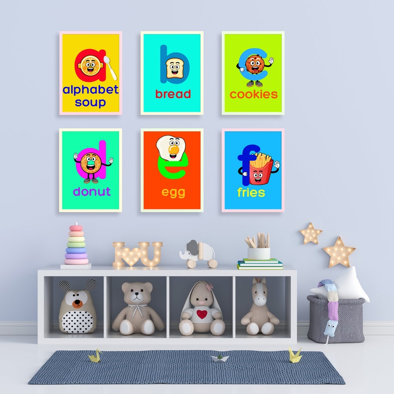 Fun ABC Food Alphabet Poster for Kids Kindergarten & First Grade ...