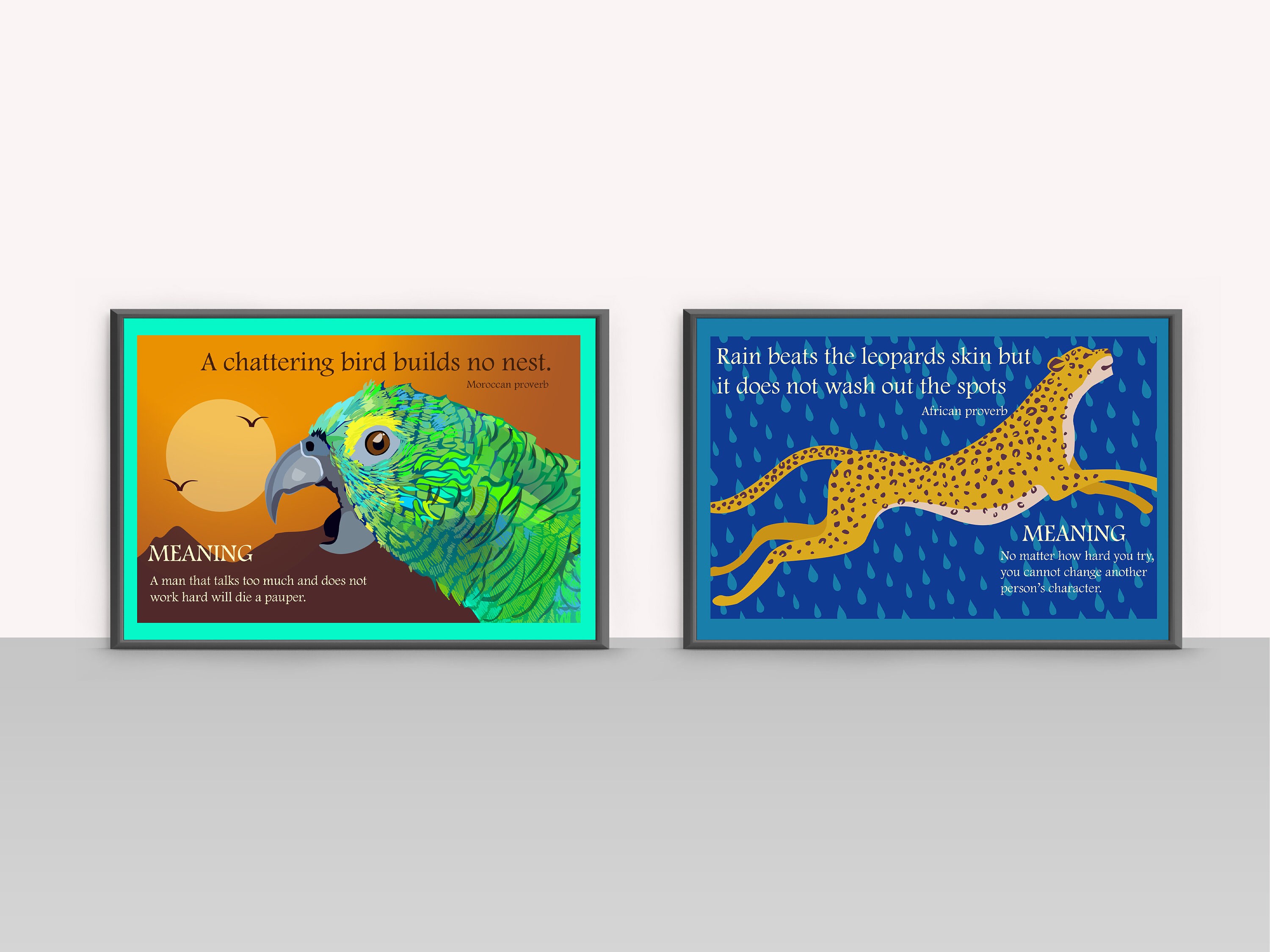 African Proverbs Animal Prints: Classroom Decor (digital Download) - Etsy
