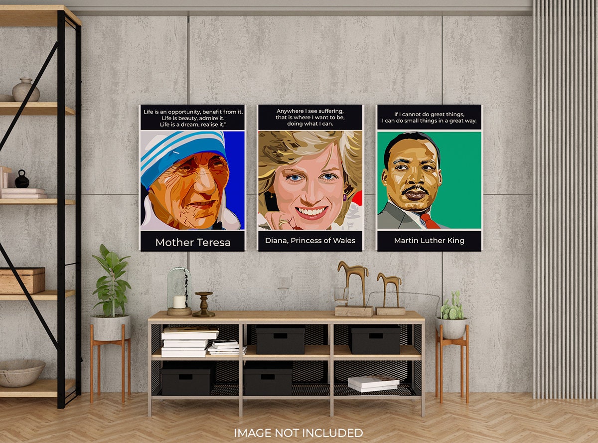 Poster Gift Set of 4 Digital Posters Decor Humanitarians, Inspiring ...