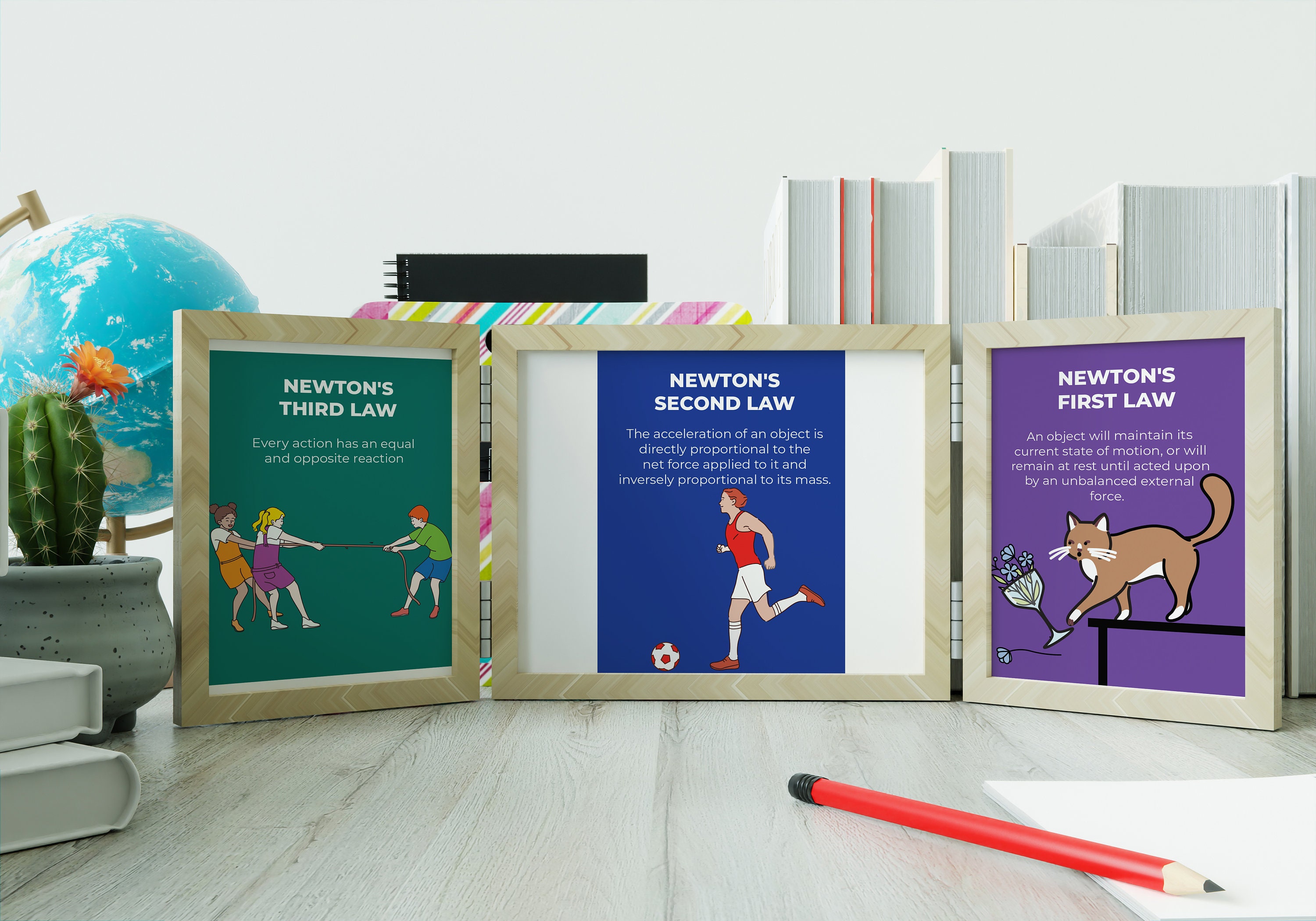 Newton's Laws of Motion Posters: Science Classroom Decor (digital ...