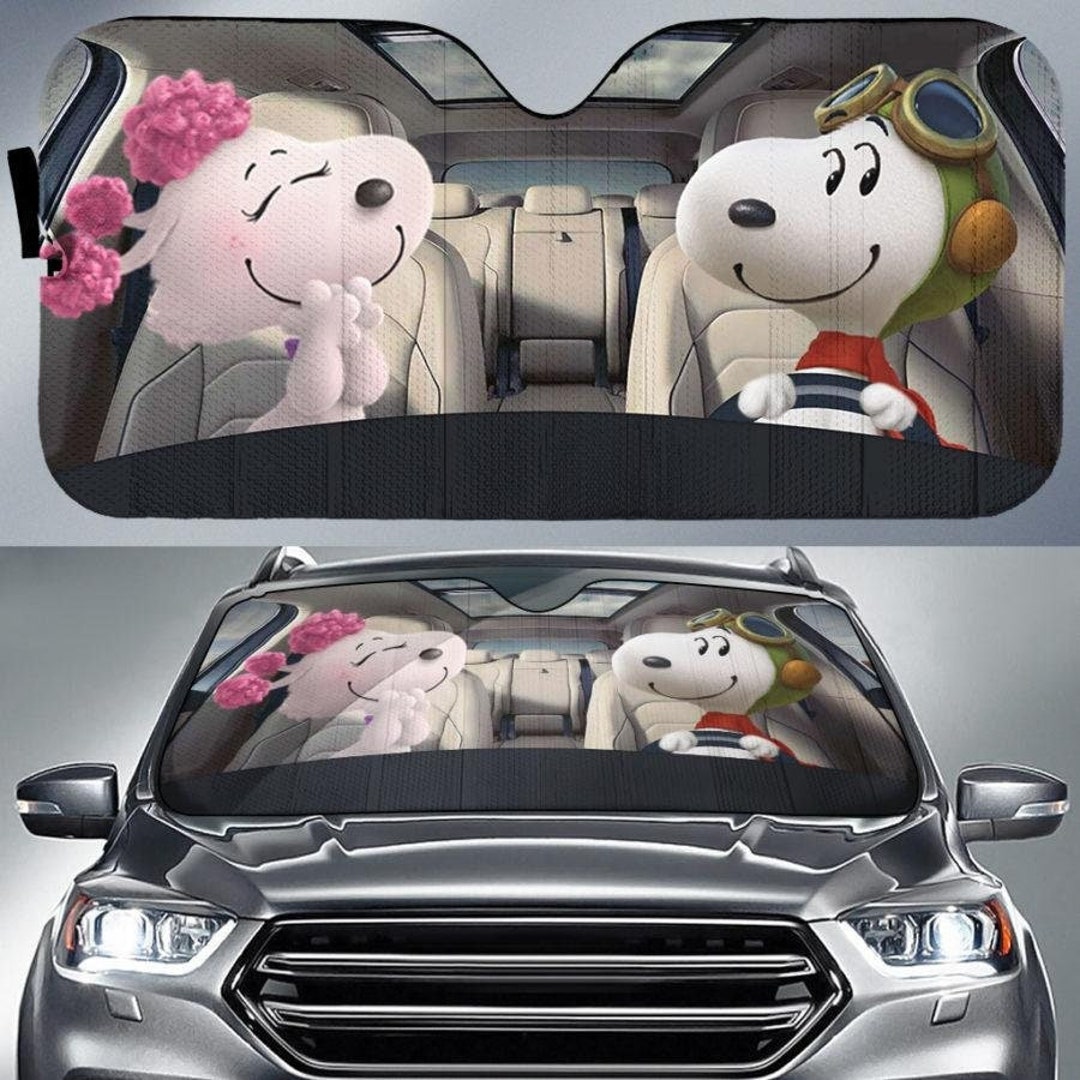 Snoopy and Girlfriend Fifi Car Sun Shade Auto Sun Shade All - Etsy