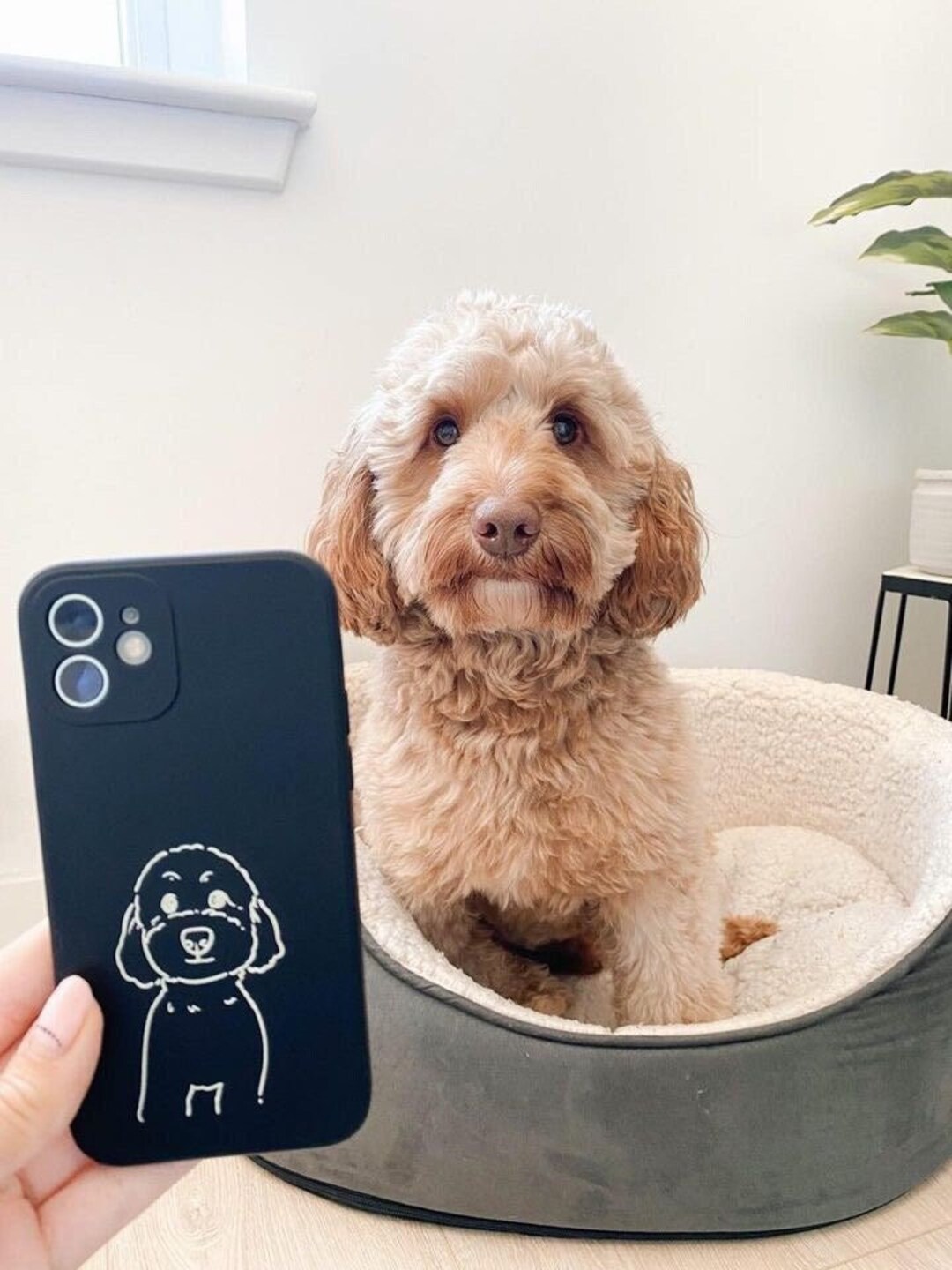 Custom Dog Illustration Iphoto Case, Personalised Pup iPhone Case ...