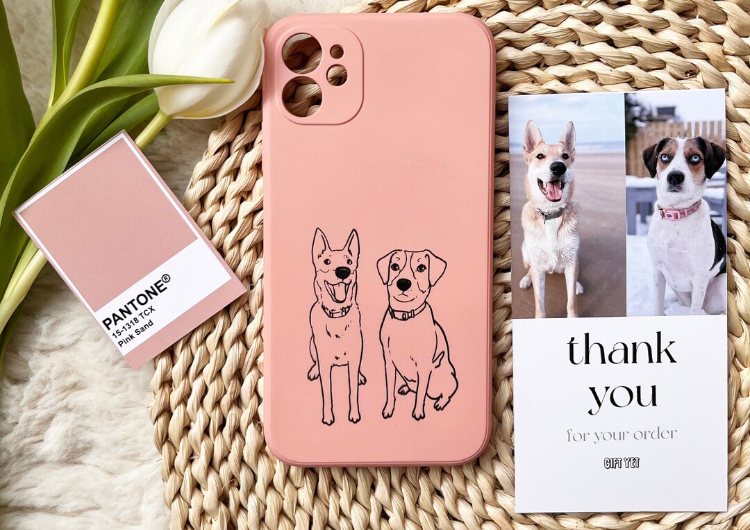 Custom Dog Illustration Iphoto Case, Personalised Pup iPhone Case ...