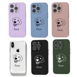 Custom Dog Iphoto Case, Personalised Pup Drawing iPhone Case, iPhone ...