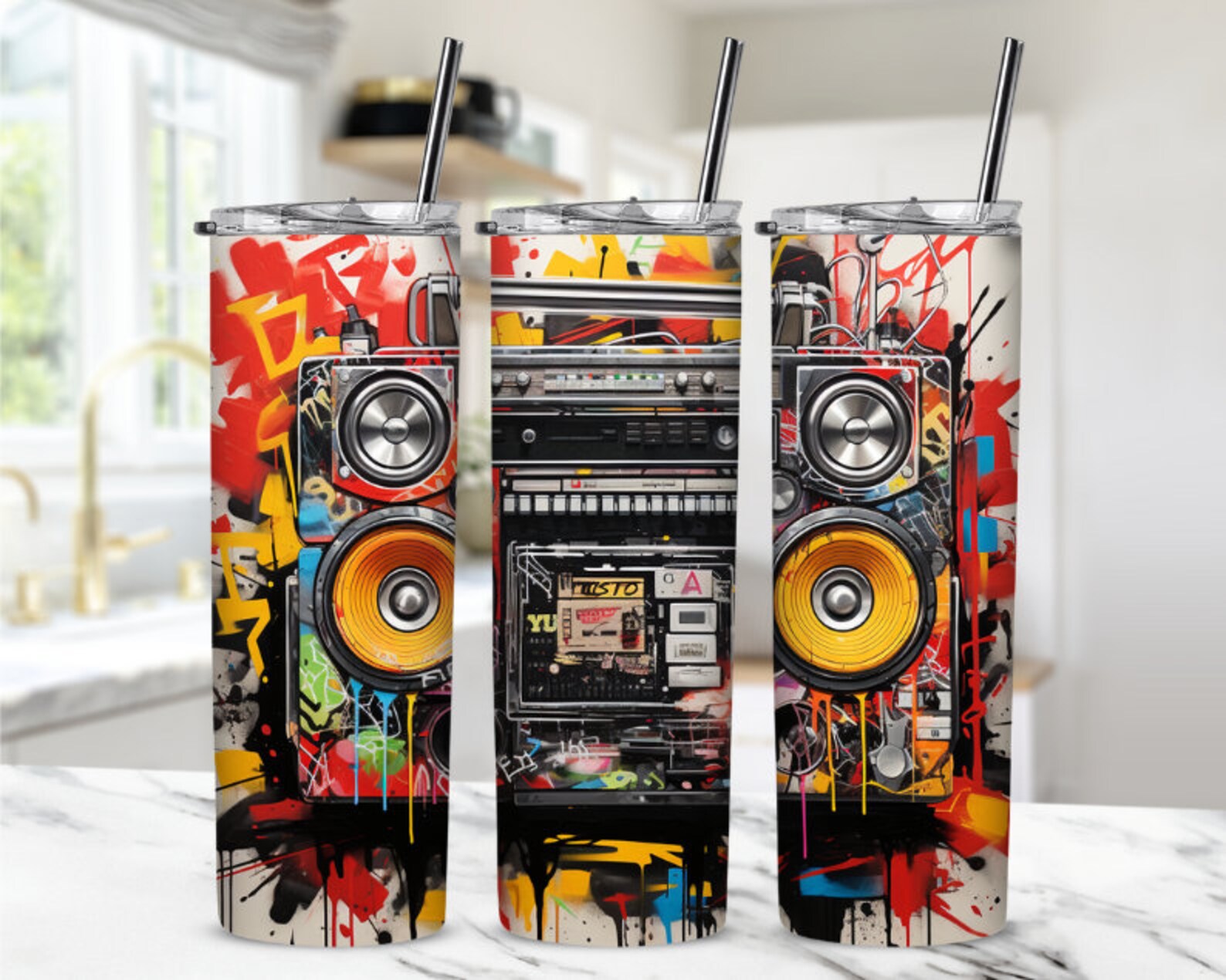 Vintage Hip Hop Ghetto Blaster Sublimation, Graffiti Tumbler ...