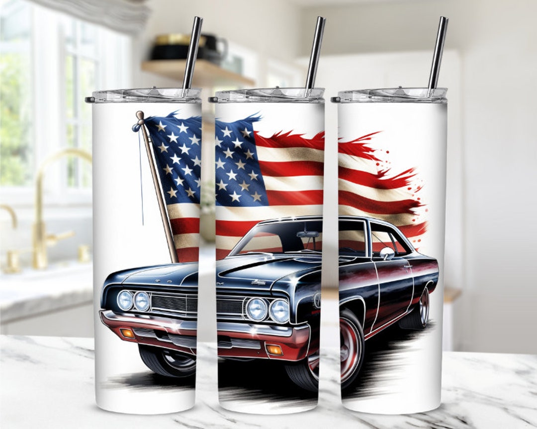 Nostalgic Chevy Impala Vintage Car Sublimation Design, 20oz Skinny ...
