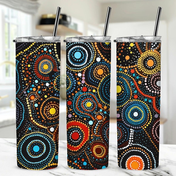 Aboriginal Dot Painting Png Sublimation for Tumbler and Mug, Intricate ...