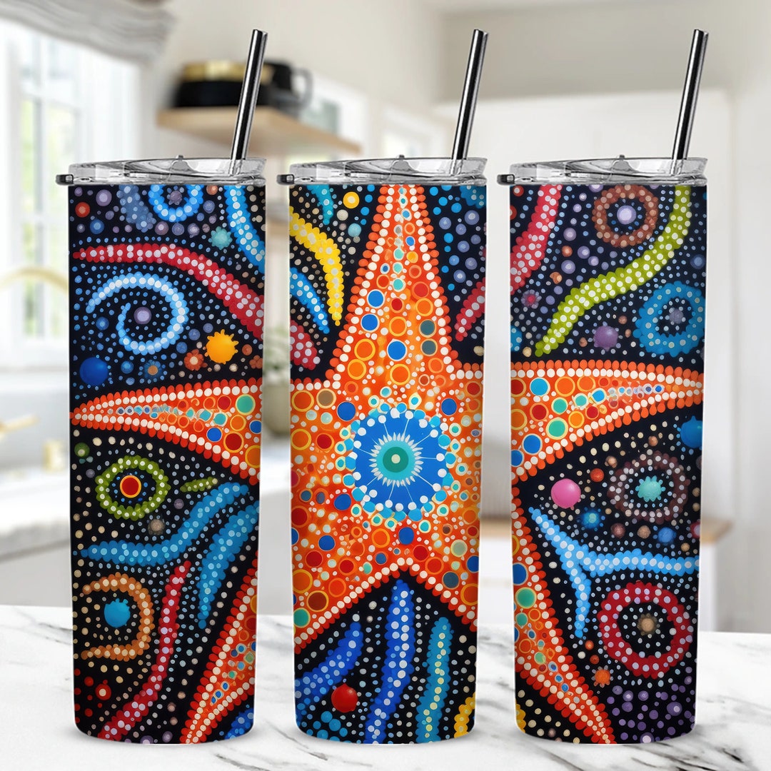 Australian Style Aboriginal Starfish Tumbler Design, Australian ...