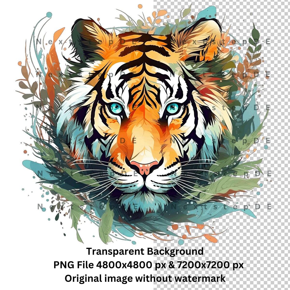 Tiger Sublimation Png Tshirt Design, Tiger Tumbler Wrap Sublimation ...