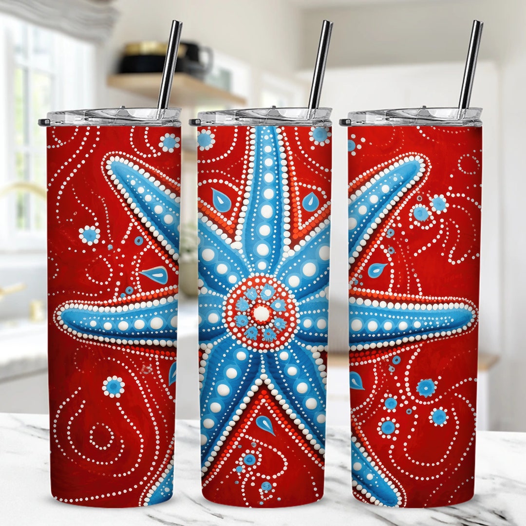 Australian Style Aboriginal Starfish Tumbler Design, Australian ...