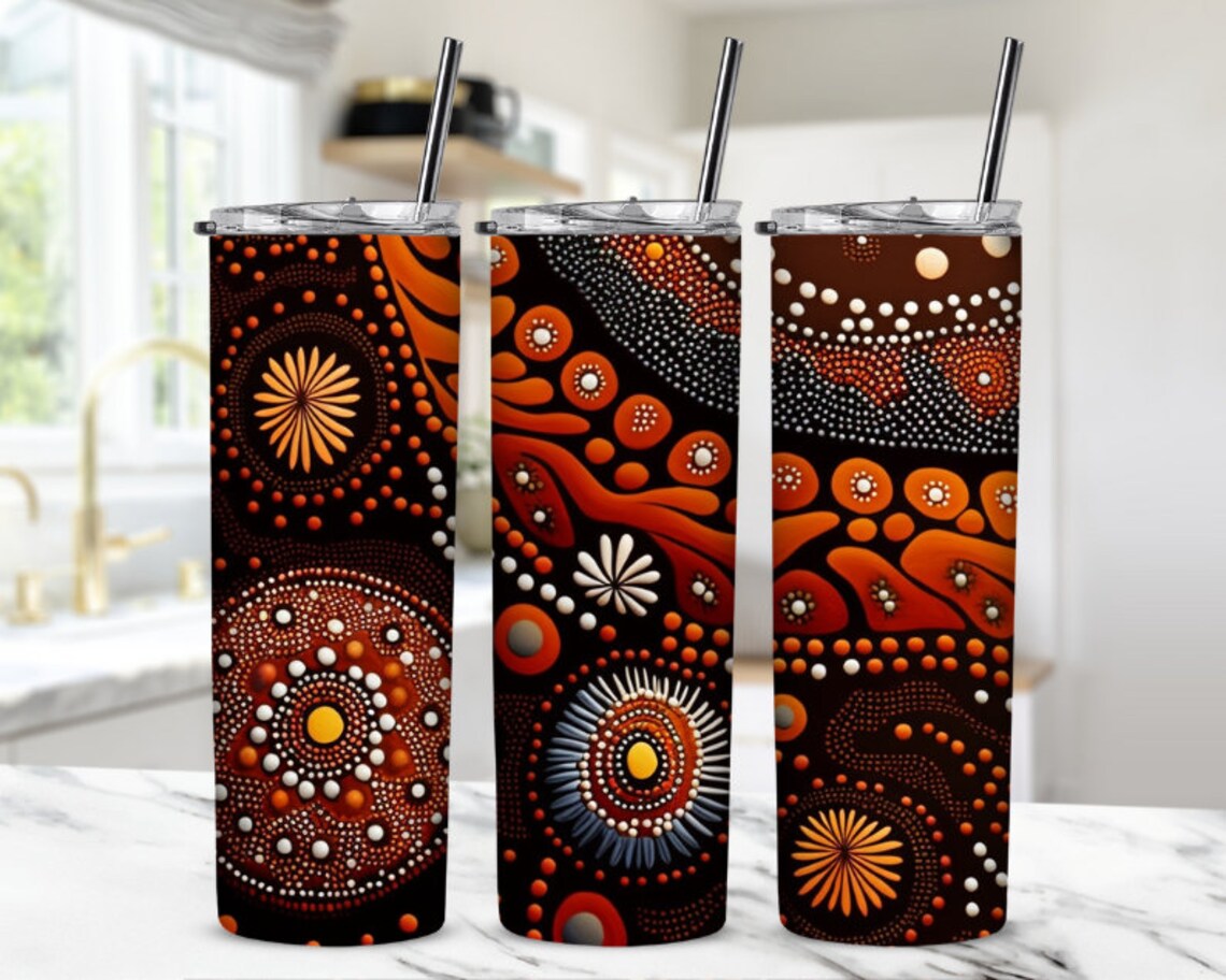 Aboriginal Dot Painting Png Sublimation for Tumbler and Mug, Intricate ...