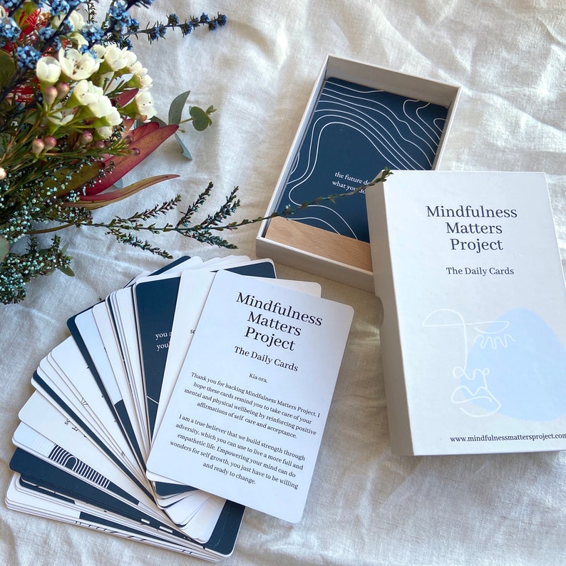 52 Daily Mindfulness Cards + Holder | Affirmation Card Deck | Self Care ...